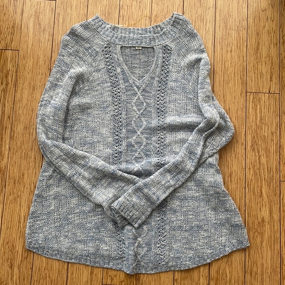ONE WORLD | Sweaters | Like New One World Light Blue Notch Neck Soft ...